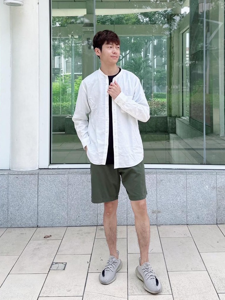 Check styling ideas for「Soft Twill Stand Collar Long Sleeve Shirt、Smart ...