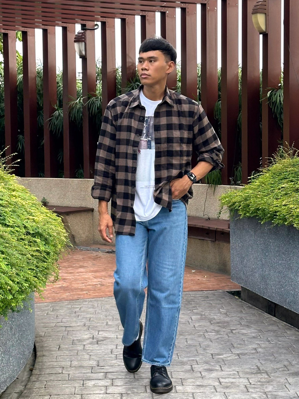 Check styling ideas for「Flannel Checked Shirt Long Sleeve Regular ...