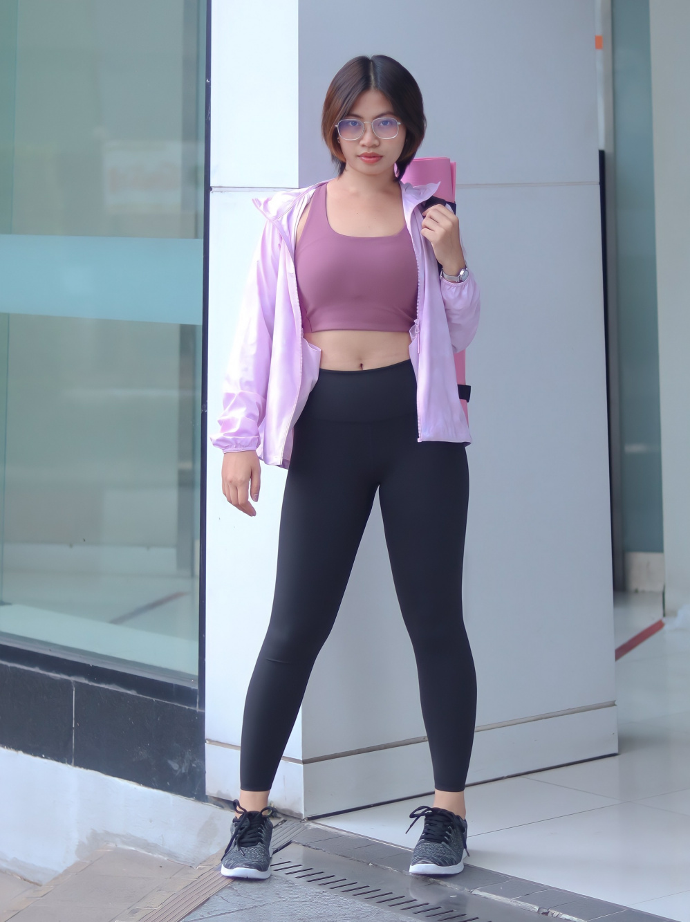 Check styling ideas for「Straight High Rise Jeans (Damaged)、Wireless Bra ...