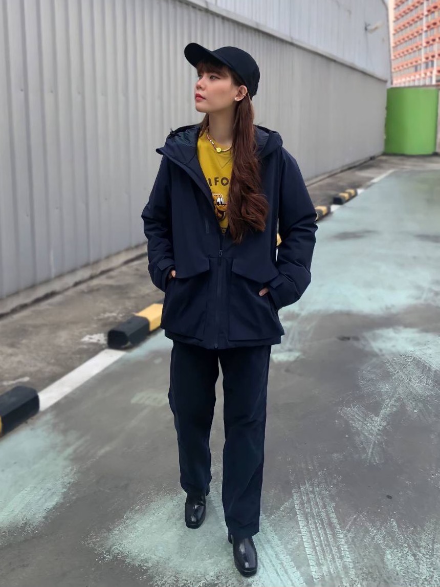 Check styling ideas for「Denim Cropped Jacket、UV Protection Twill Cap ...