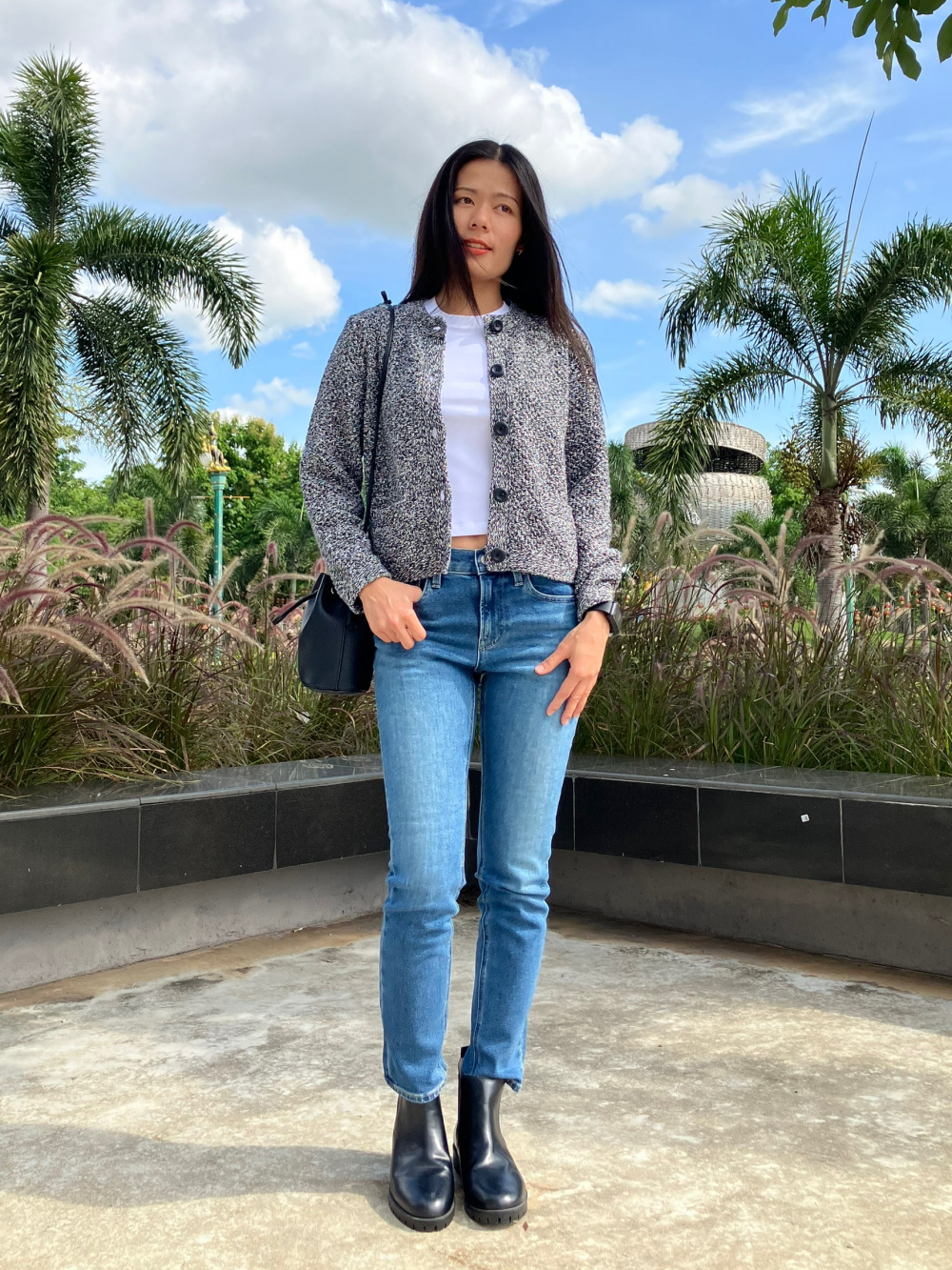 Check styling ideas for「Knitted Short Jacket」| UNIQLO TH