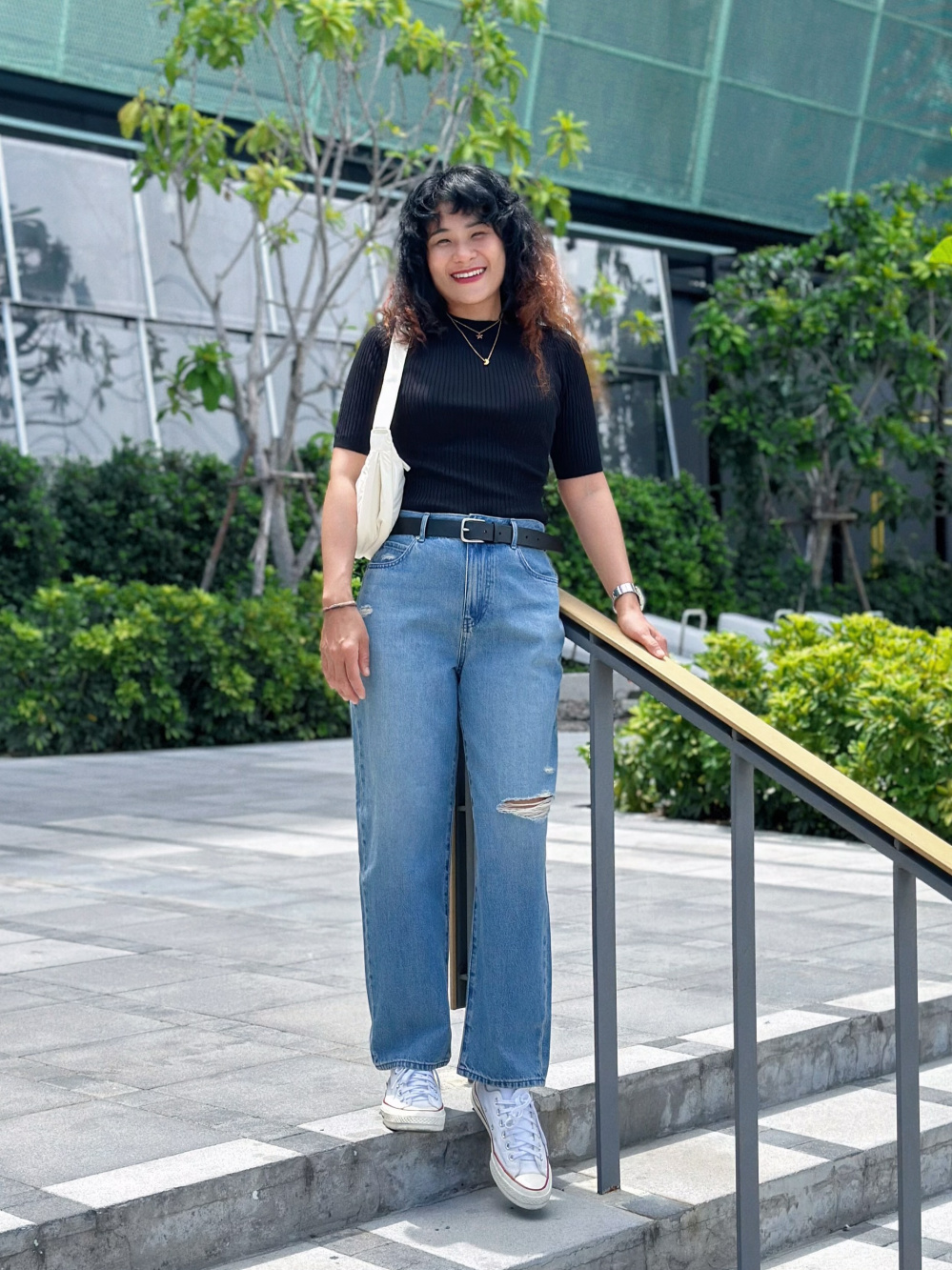 Check styling ideas for「Extra Fine Merino Ribbed Mock Neck Half Sleeve ...