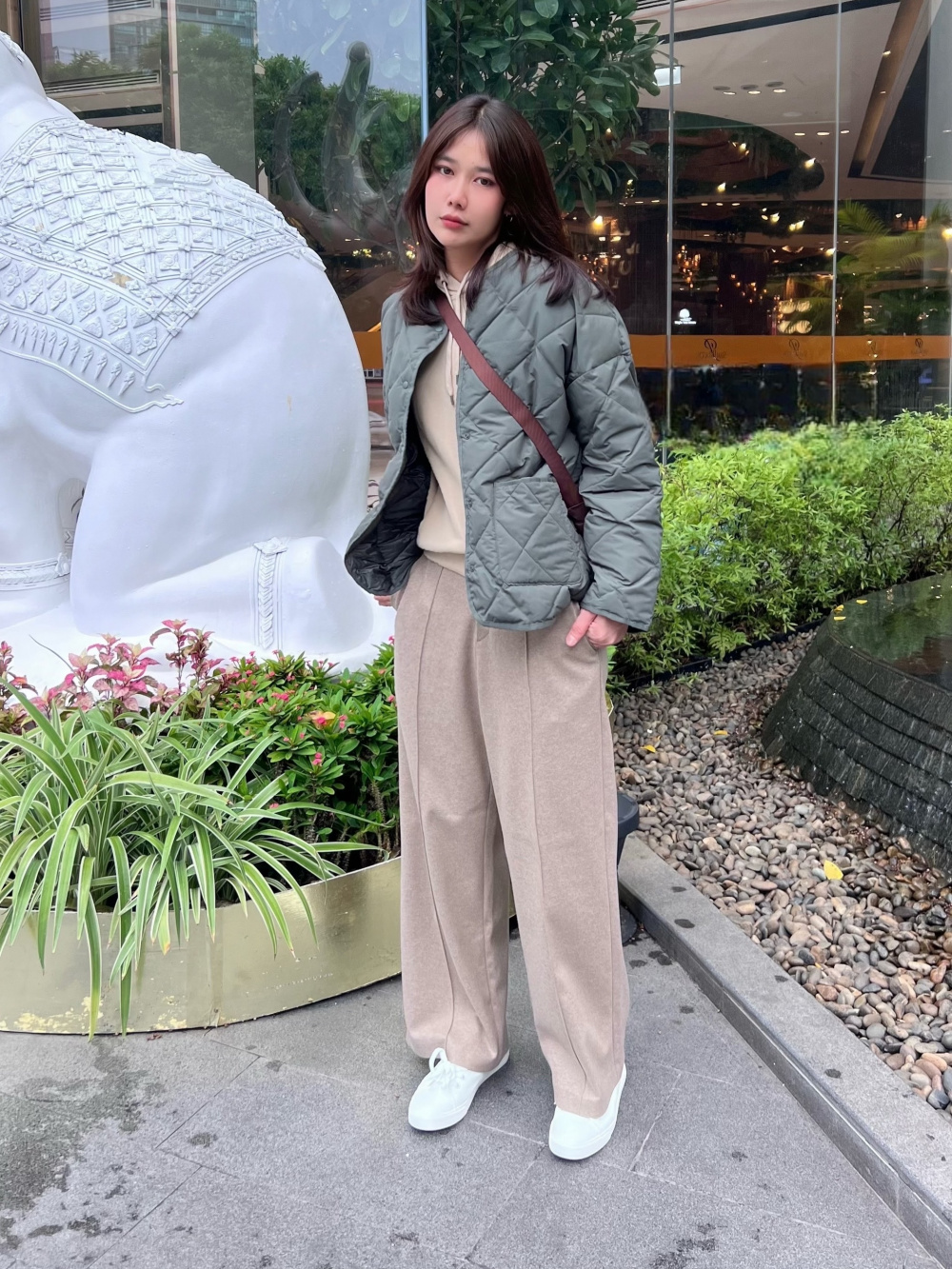 Check styling ideas for「Sweat Pullover Long Sleeve Hoodie、Round ...