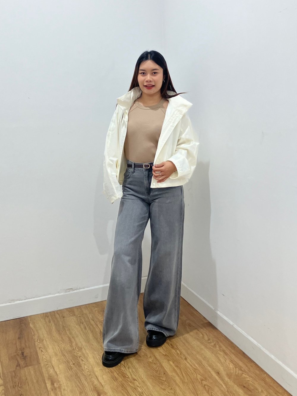 Check styling ideas for「Soft Flannel Skipper Long Sleeve Shirt、Halter ...