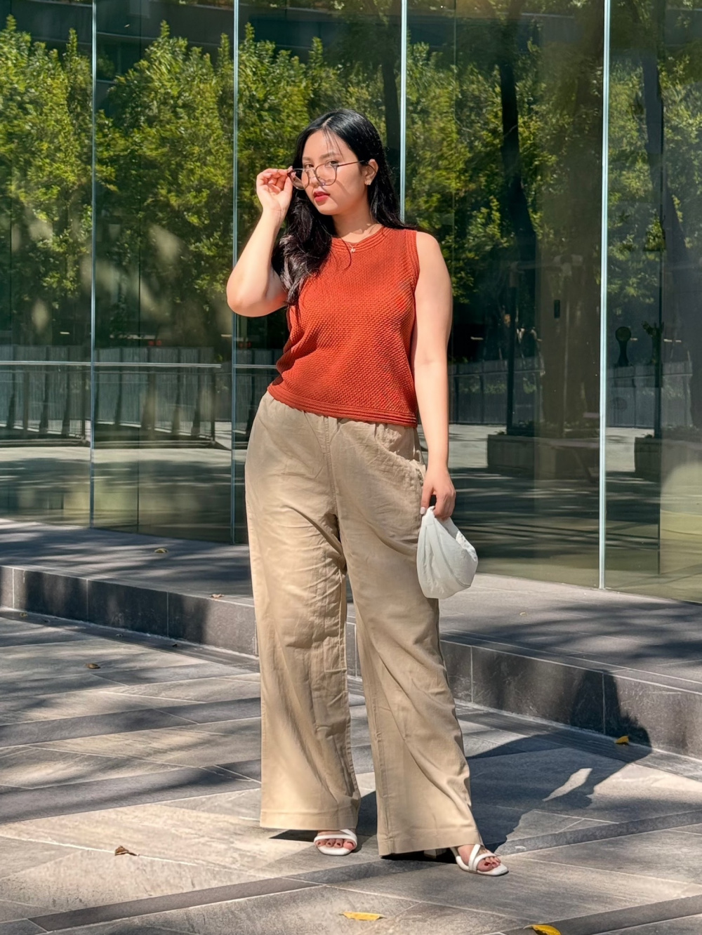 Check styling ideas for「Cotton Popcorn Short Sweater | Sleeveless、Linen ...