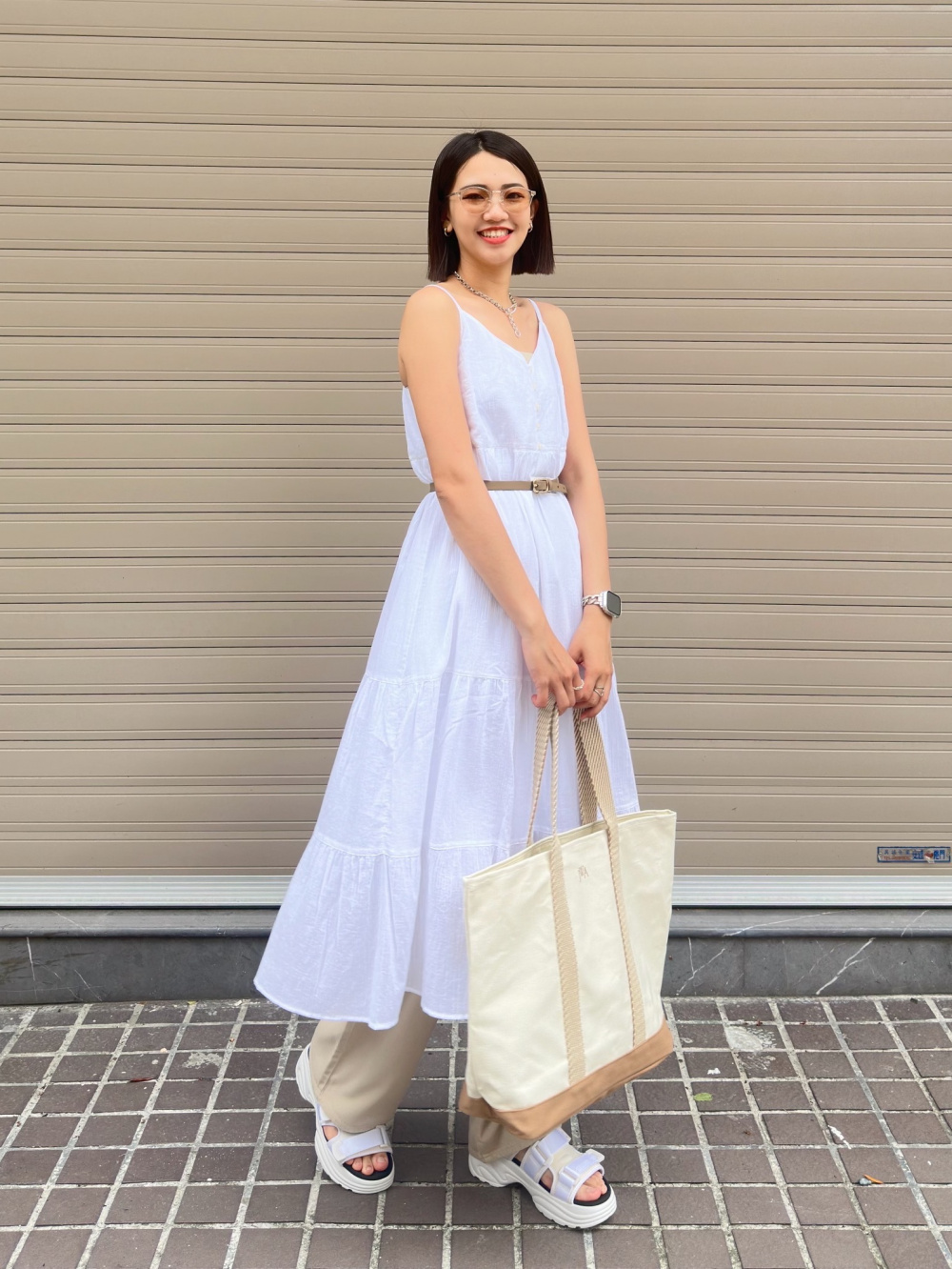 Outfit ideas of「AIRism COTTON CROPPED BRA TUBE TOP、DRESS SKINNY BELT ...