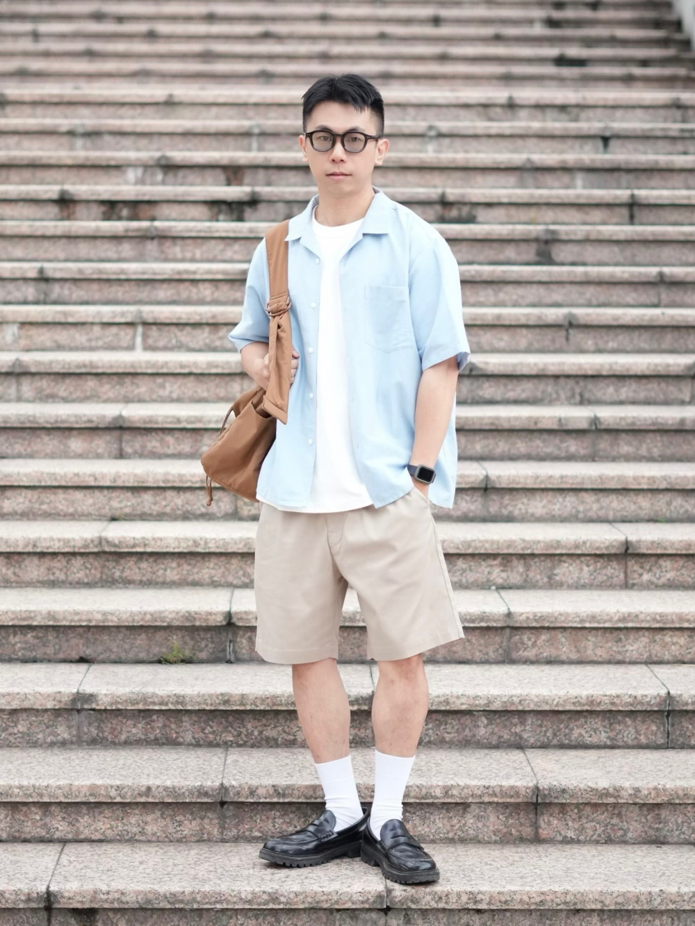 「DRY抗皺舒適襯衫(短袖)(條紋) 467511、圓領T恤(短袖) 465186 / 476294」的穿搭靈感 | UNIQLO台灣