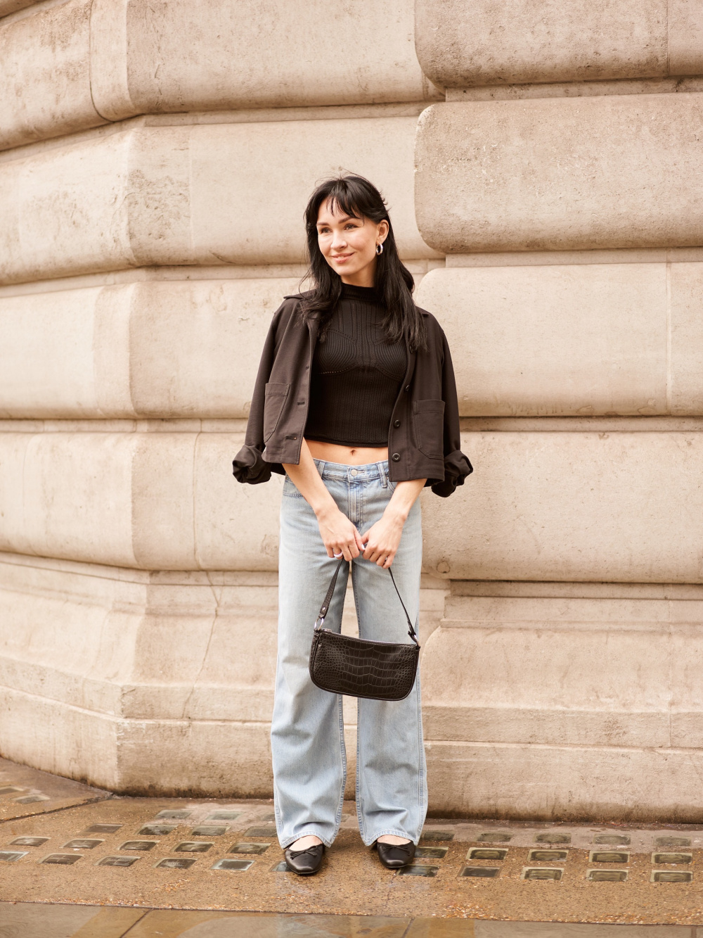 Check styling ideas for「3D Knit Mesh Half-Sleeve Sweater (Mame ...
