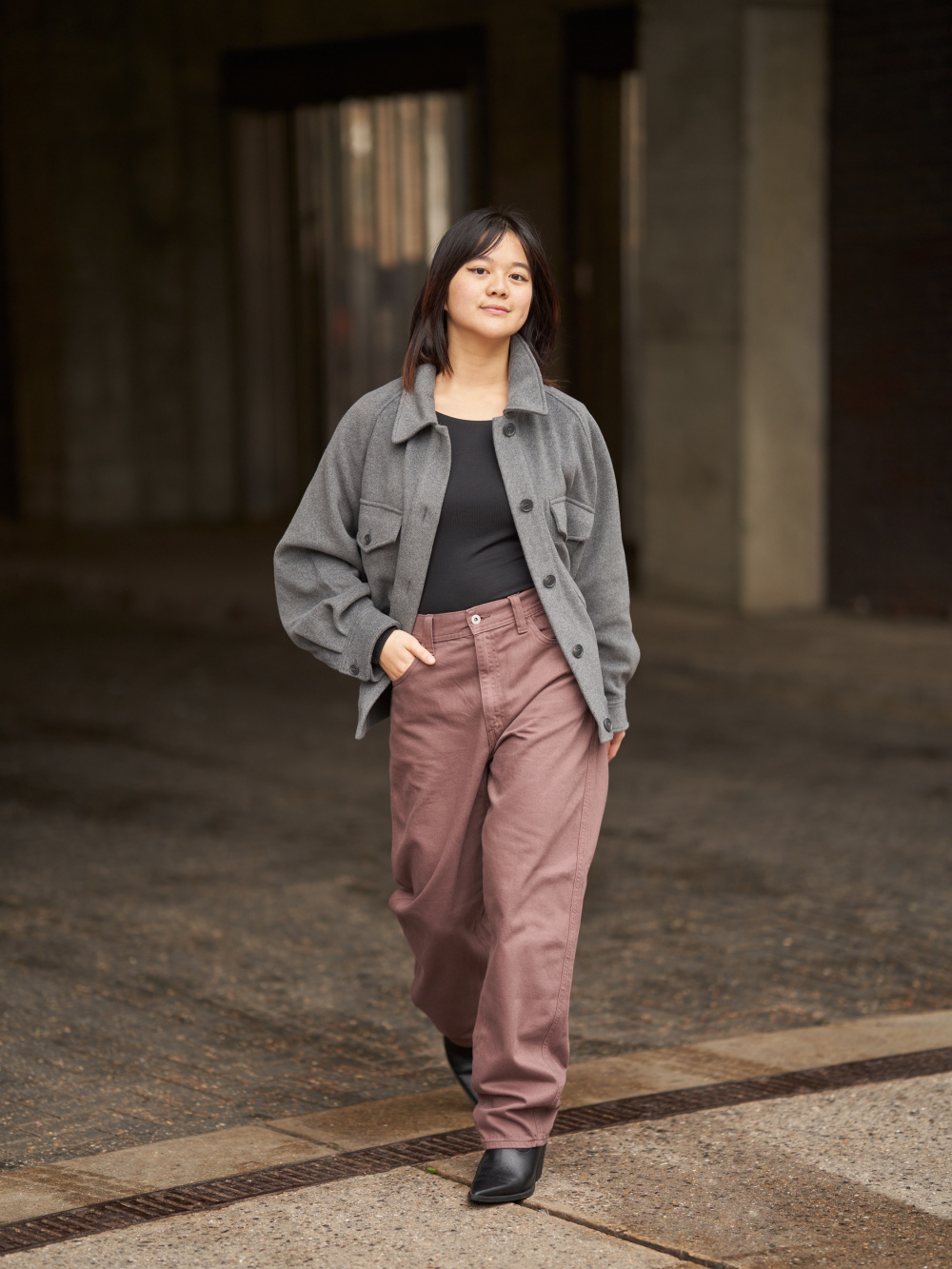 Check styling ideas for「Soufflé Yarn High Neck Jumper、Oversized Jacket ...