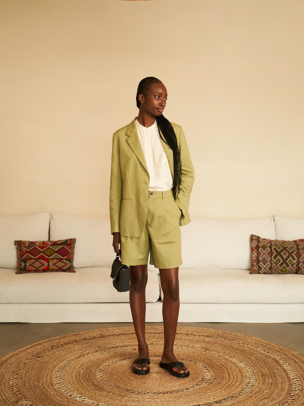 Check styling ideas for「LINEN BLEND SHORT SLEEVE SHIRT DRESS、LINEN ...