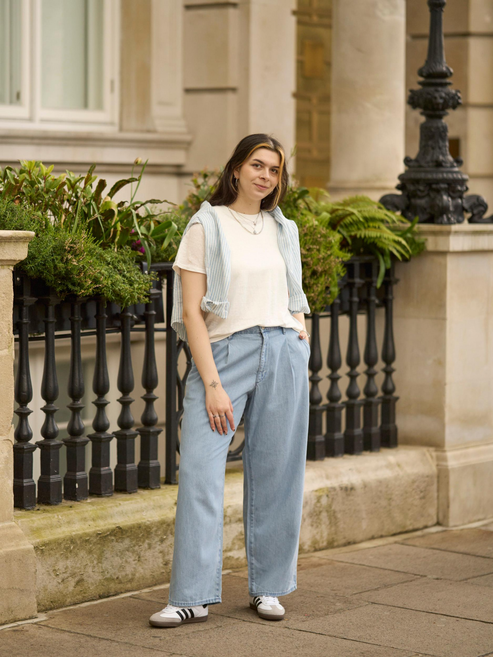 Check styling ideas for「Double Breasted Jacket、3D Knit Seamless ...