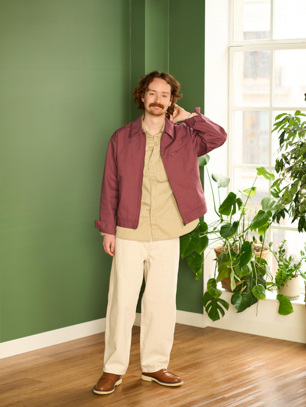 Check styling ideas for「Twill Overshirt、Stretch Easy Ankle Trousers ...