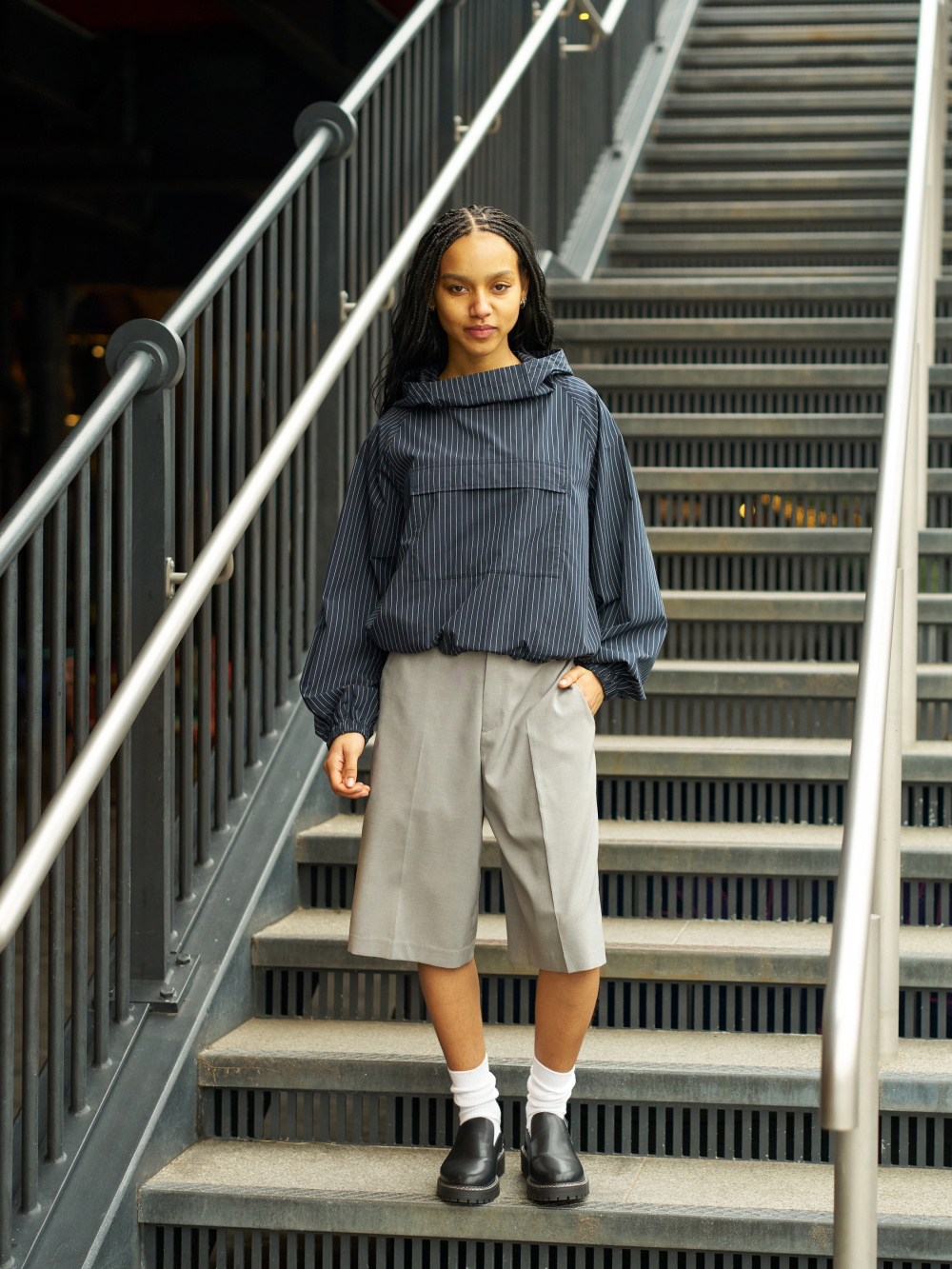 Check styling ideas for「Hooded Pullover Shirt、AirSense Pleated Trousers ...