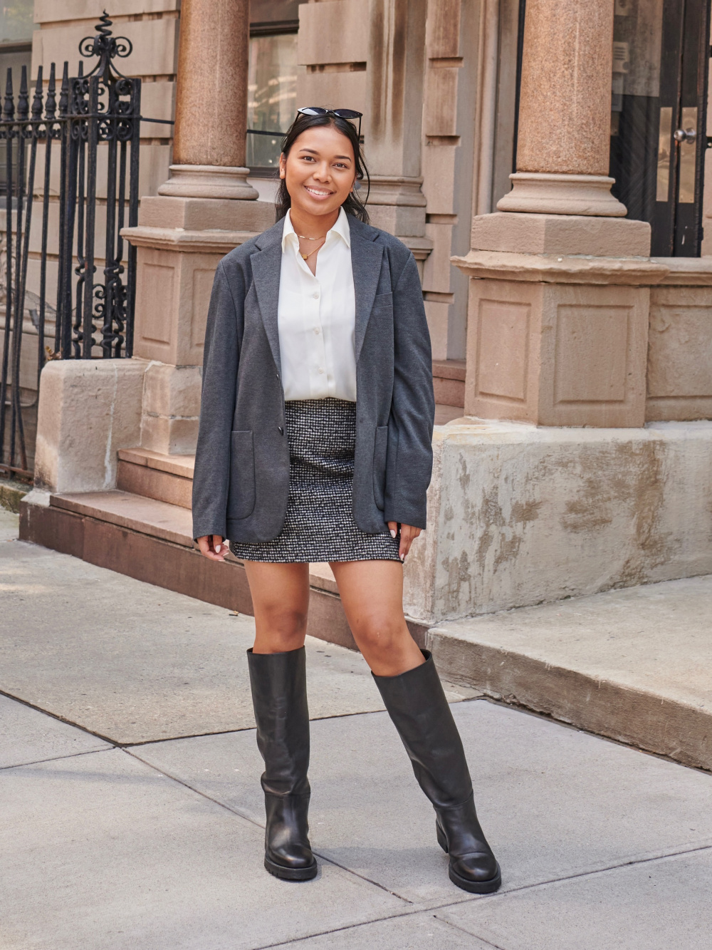 Check styling ideas for「EXTRA FINE MERINO RIBBED POLO CARDIGAN、WOOL ...