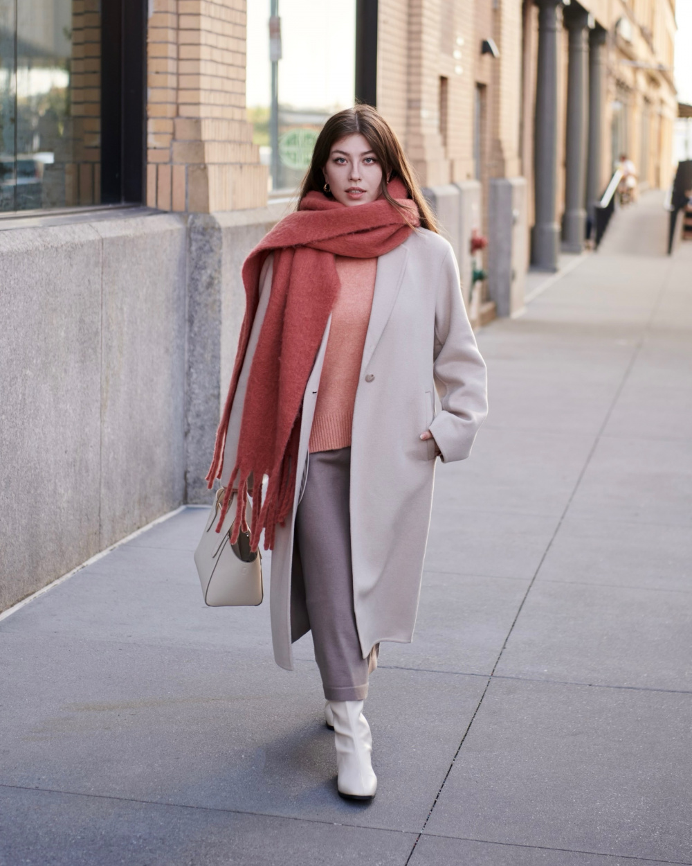 Check styling ideas for「SOUFFLE YARN LONG SLEEVE HIGH NECK SWEATER ...