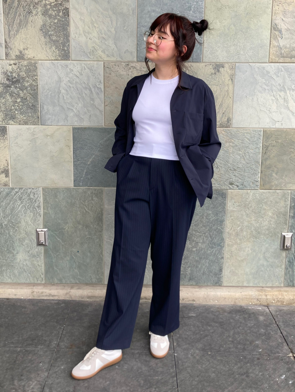 Check styling ideas for「MINI SHORT SLEEVE T-SHIRT、PLEATED WIDE PANTS ...