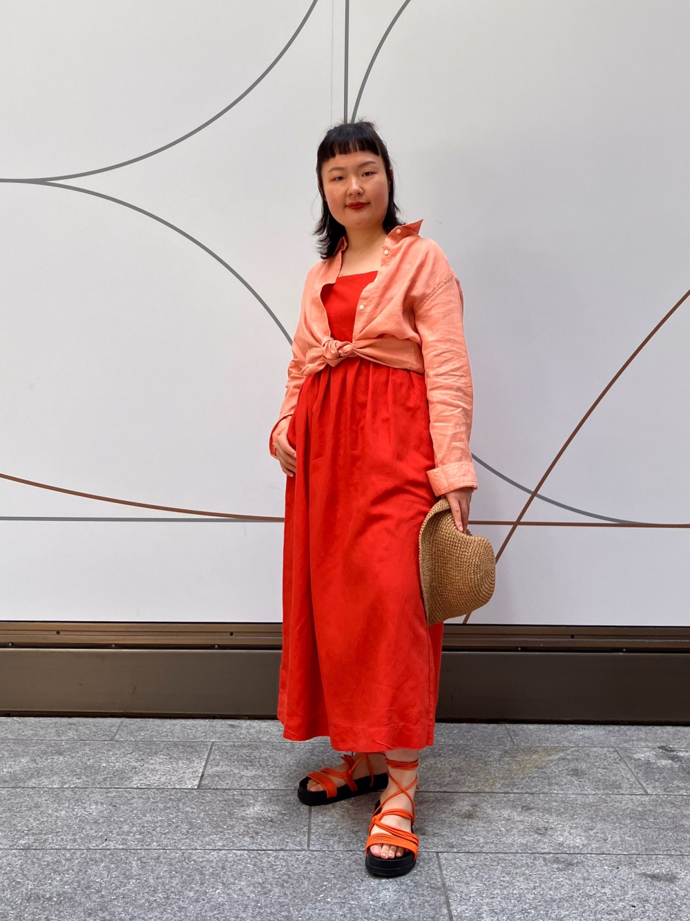 Check styling ideas for「Linen Blend Camisole Dress、Round Mini Shoulder ...