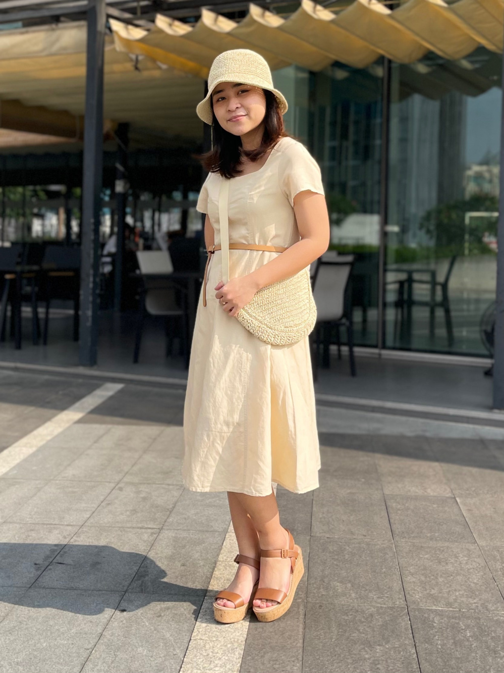 Khám phá gợi ý phong cách cho「Áo Thun Shirring Tay Phồng、Chân Váy Vải ...