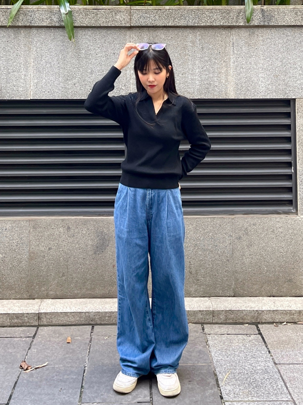 Check styling ideas for「Rayon Short Sleeve Blouse、Drapey Denim Pleated ...